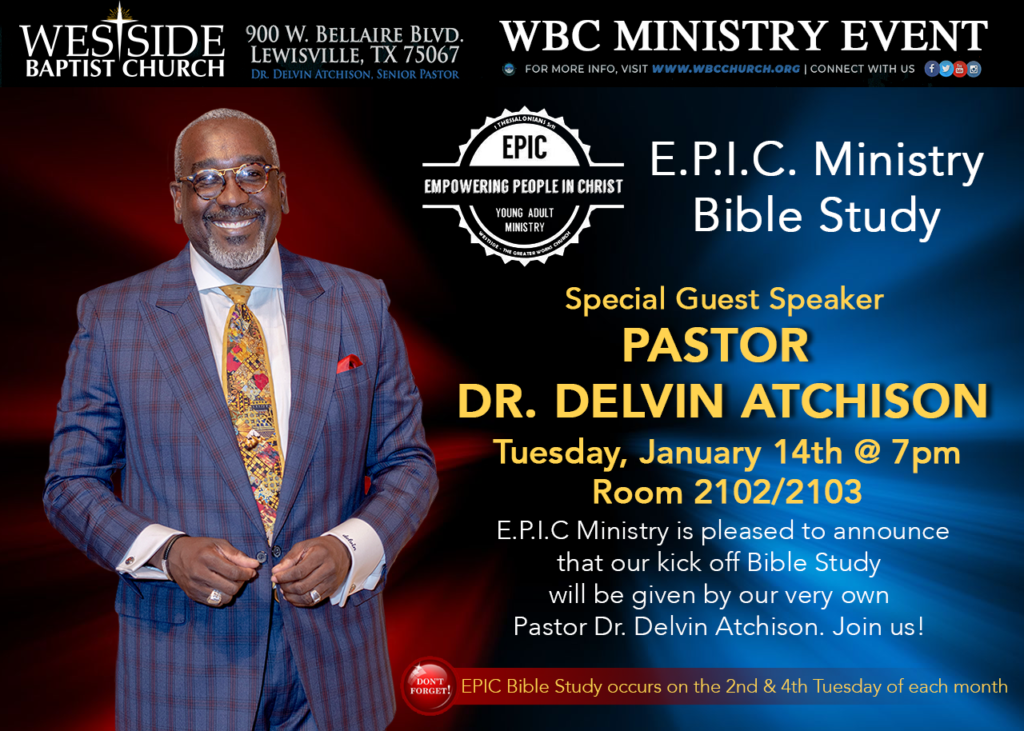 E.P.I.C. Ministry Bible Study with Special Guest – Westside