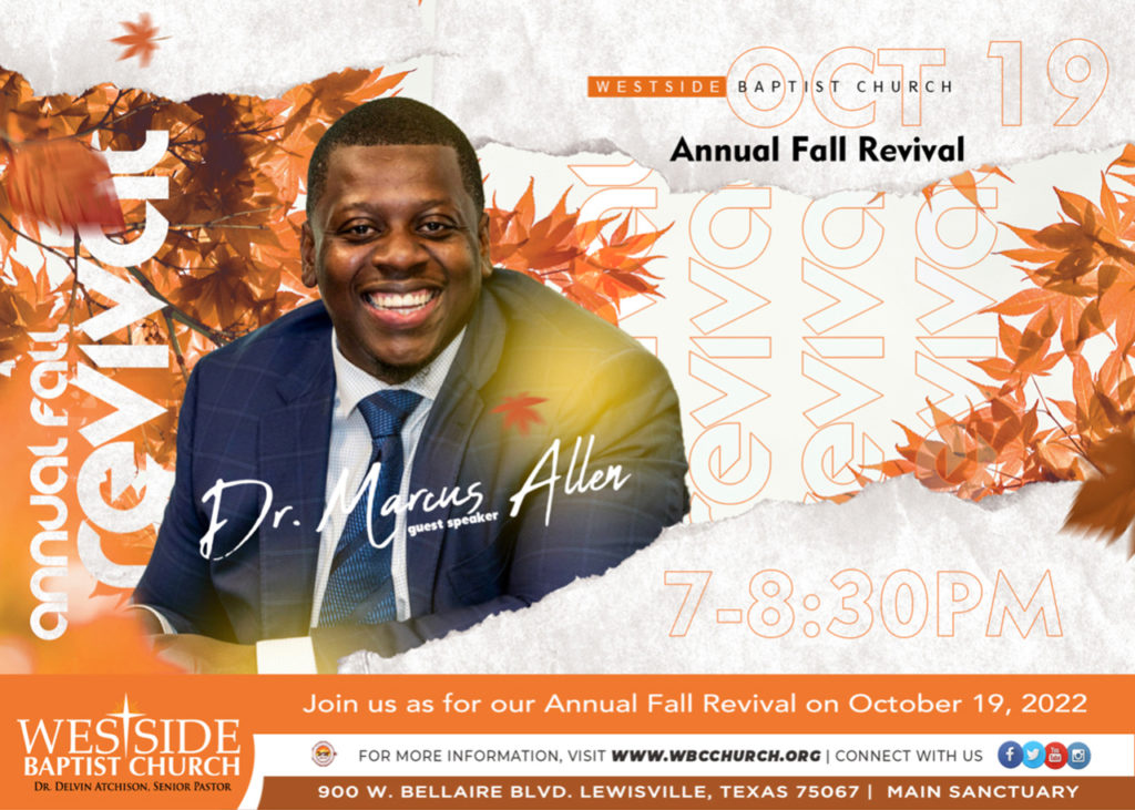 2022 Fall Revival : Oct 19 - Westside Baptist Church